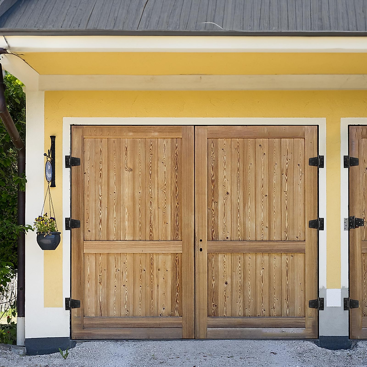 Airsnigi Heavy Duty Gate Hinges 9 Pack, 3.5 Inch Heavy Duty Shed Door Hinges Door Barn Gates Hinges Black Square Hinges for Gate, Barn or Storage Shed