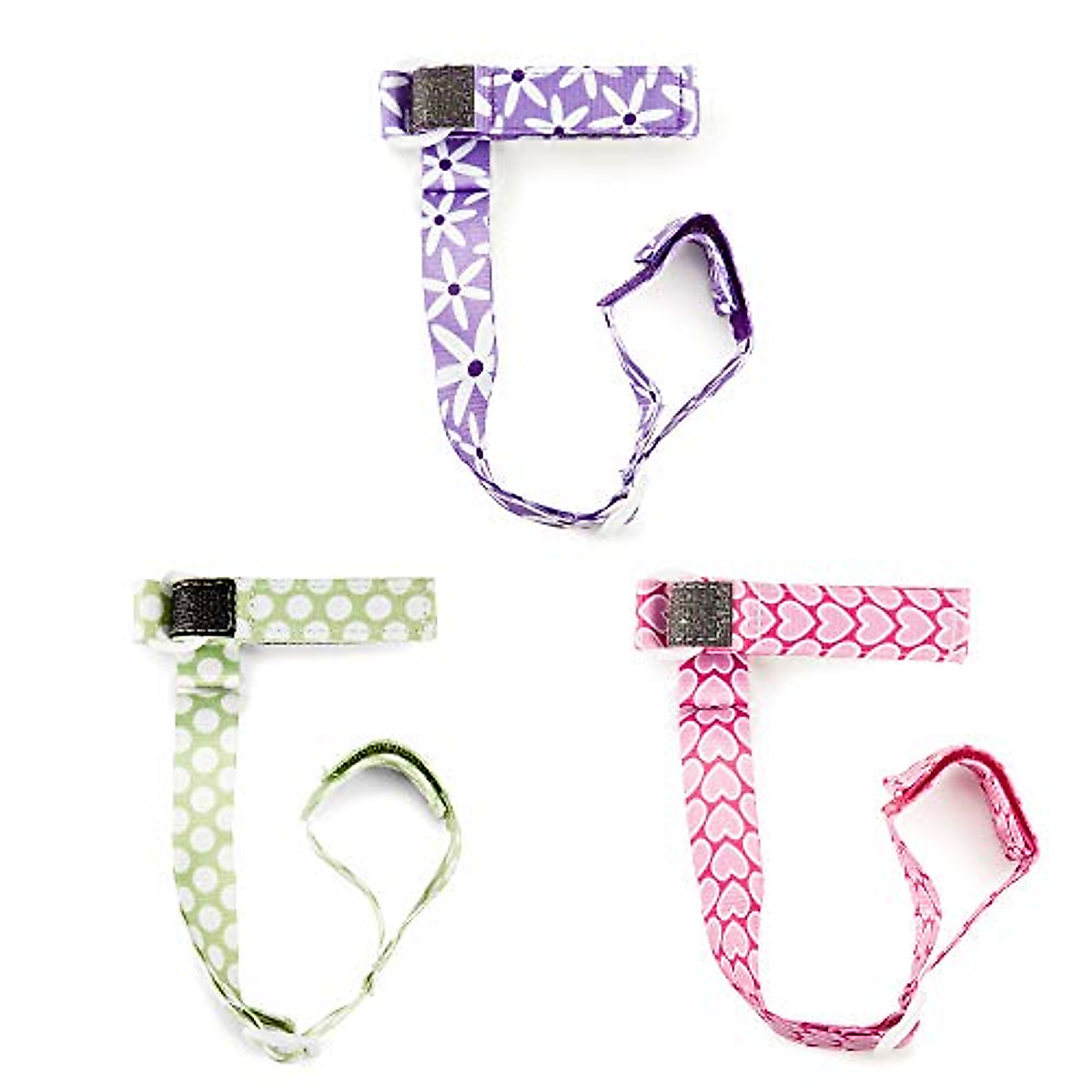 BooginHead SippiGrip Sippy Cup Strap & Baby Bottle Holder 3-Pack, Pink, Green, and Purple