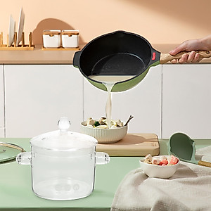 DOITOOL Glass Noodle Bowl Soup Bowl with Lid Handle Ramen Pot Hot Shin Ramyun Pot Mixing Bowl Salad Bowl for Noodles Soup Cereals Fruits 1350ml