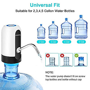 eSeedy Water Dispenser, Automatic Electric Drinking Water Pump for 5 Gallon Water Bottle and Water Jugs