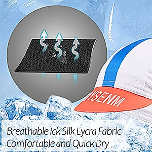 Hysenm 2 Pack Cycling Cap Helmet Liner Skull Cap for Men, Bike Hat Cycling Cap for Men Under Helmet Motorcycle Bicycle Caps Sweat Caps