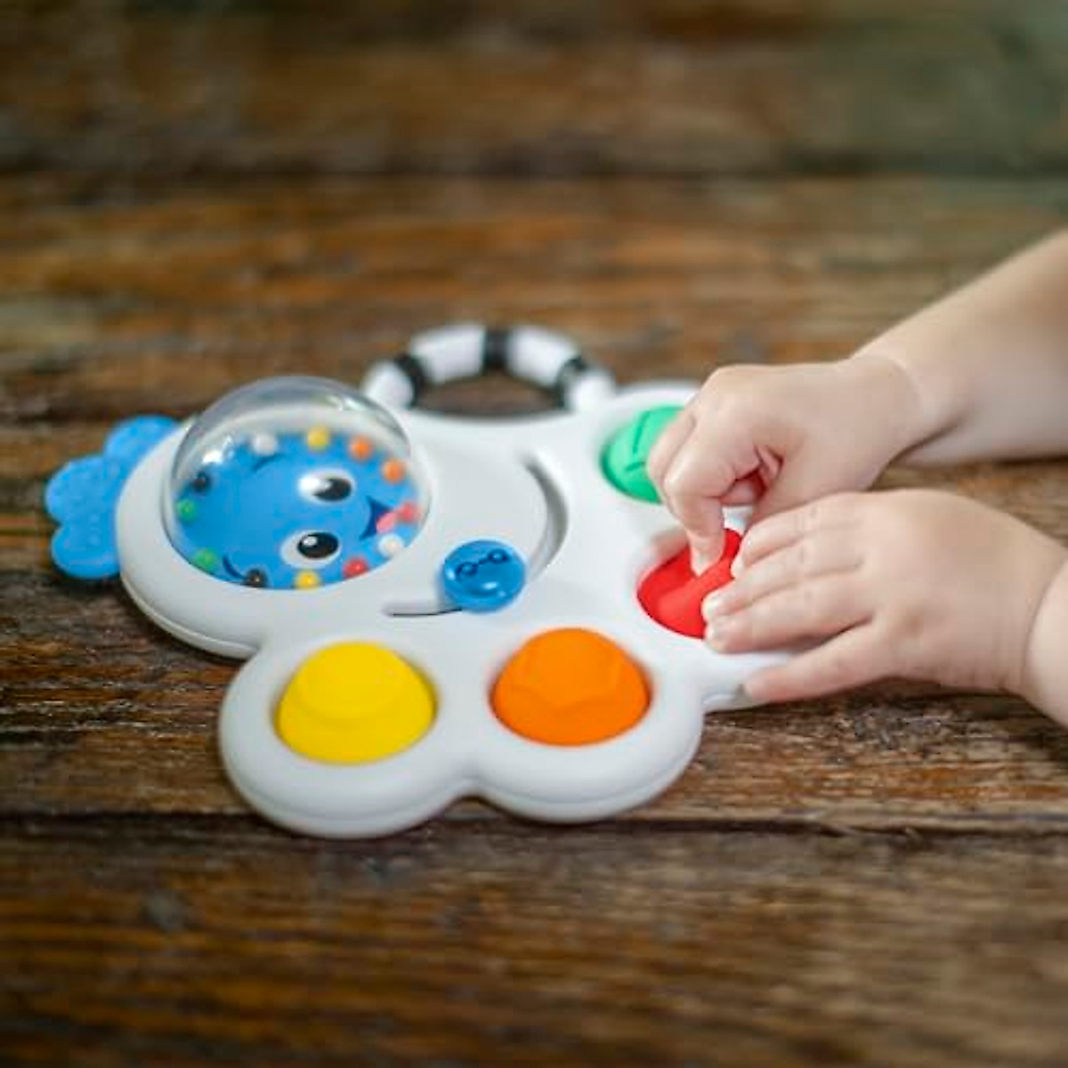 Baby Einstein Octopus 3-in-1 Bubble Pop Dimple Fidget Toy and BPA Free Teether, Age 6 Months+