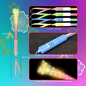 JSronms 24 PCS Fiber Optic Wand,Glow Fiber Optic Wands,Glow in The Dark Party,Glow Wands led Light up Party Favors for Wedding,neon Party,New Year Party Favors,Halloween,Christmas,Bar DJ