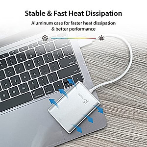 j5create USB 3.0 to 4K HDMI Display Adapter USB 3.0 Male Type-A Connector | HDMI Female Connector | 4K UHD | Resolution Up to 3840 x 2160 @ 30 Hz | Aluminum Housing (JUA354)