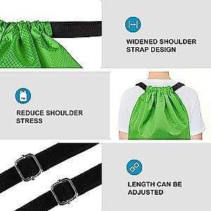 Qoosea Drawstring Backpack Sports Gym Bag with Shoe Compartment Water Resistant Drawstring Sackpack for Women Men (Green)