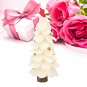 AMONIDA Wool Felt Christmas Tree Xmas Desktop Decoration Holiday Window Scene Green 2023 White Ornament Wool Felt, Log Cute Decorated for Decorative Pendants, Drops & Finials