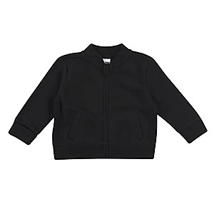 Hanes, Zippin Soft 4-Way Stretch Fleece Zip Up Sweatshirt Jacket, Babies and Toddlers, Jet Black, 18-24 Months