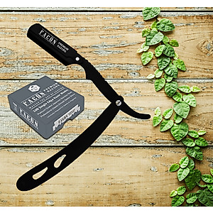 100 BLADES + Facón Professional Traditional Straight Edge Barber Razor - Salon Quality Cut Throat Shavette
