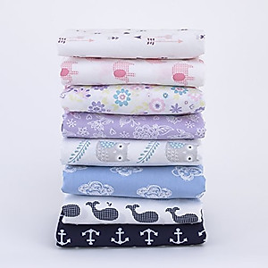 NoJo 100% Cotton Fitted Crib Sheet, Anchors, Navy/White