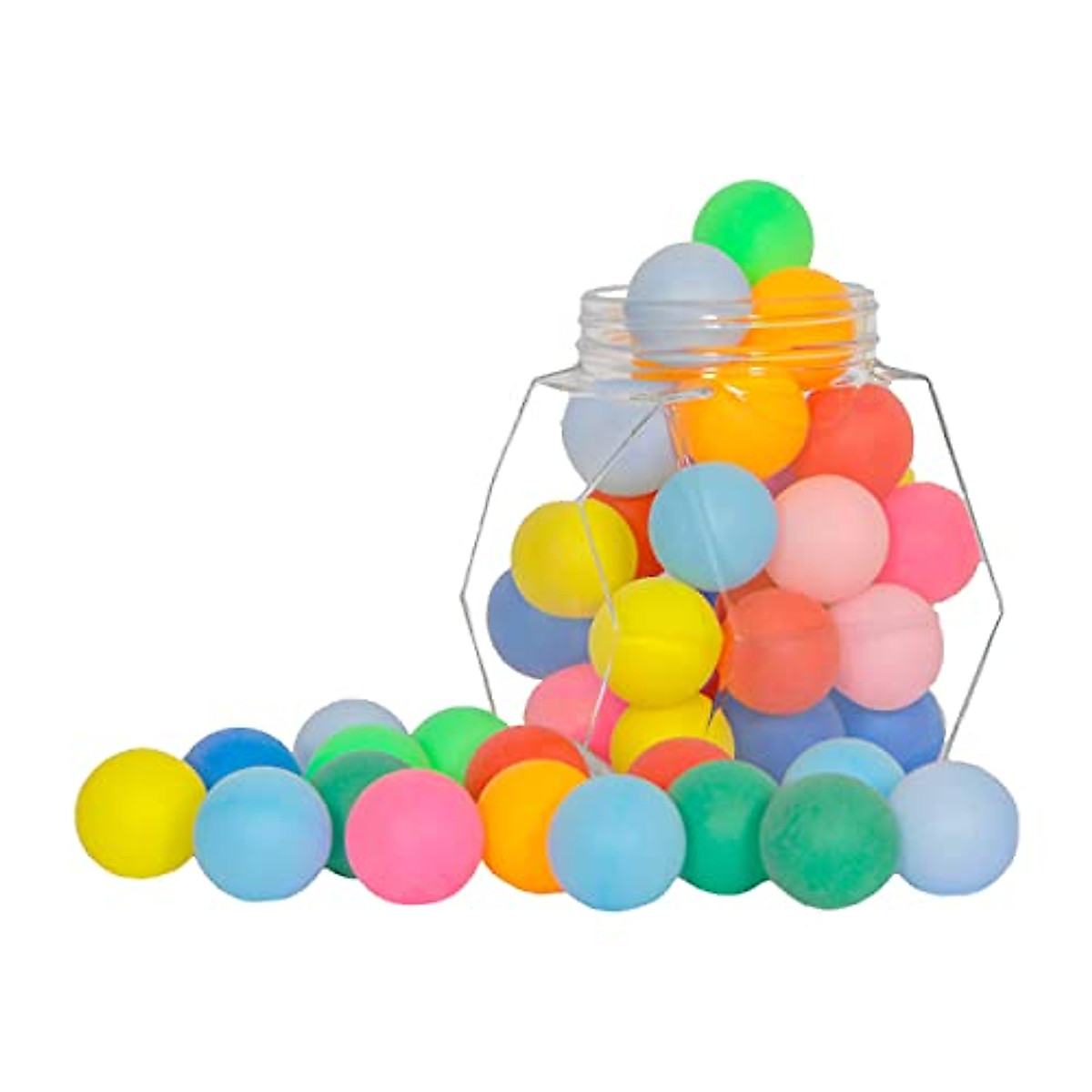 Lestiour Ping Pong Balls 50/100 Pack Colored Bulk 2.4g, 40mm Entertainment Table Tennis Balls for Kids, Pong Balls, DIY Games Fun Arts and Learning Activities (50pcs)