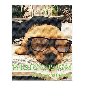 Custom Diamond Painting Kits for Adults & Kids - Personalized 5D DIY Diamond Art Photo Custom Your Own Picture, Customized Diamond Picture Art Gift for Home Decor (12x10 Inch)
