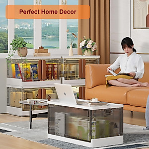 GAOPHDER Plastic Storage Bins with Lids 3-Tier Collapsible Clear Storage Bins with Wheels Stackable Closet Organizers Foldable Box Storage Containers for Home Office Trunk Outdoor (41QT, 3 Packs)