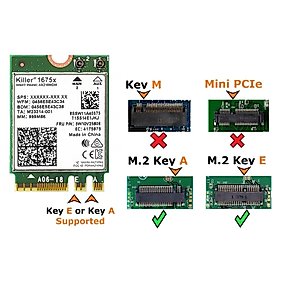 HighZer0 Electronics AX1675x Killer Series Upgraded WiFi 6E Adapter | Gaming WiFi Adapter | M.2 Wifi Card | 2.4 Gbps WiFi for PC | Supports Bluetooth 5.3 & Intel, AMD with Windows 10+, Linux (AX1675x)
