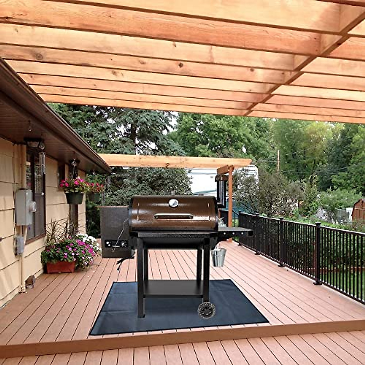 ZJYWSCH Under Grill Mat 36x56 inch Fireproof for Fireplace Fire Pit Smoker Grill Mats for Outdoor Grill Deck Protector BBQ Mat for Under BBQ Grill Pad Waterproof