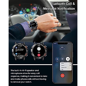 PODOEIL Military Smart Watch for Men with Bluetooth Calling, 108 Sports Modes Activity Tracker Watch for iPhone Samsung Android, 1.39" HD Smartwatch with Health Monitor Sleep Monitor (Black)