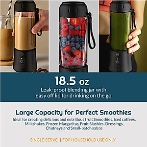 iCucina Portable Blender Fruit Mixer Rechargeable with USB Blender for Smoothie Protein Shakes Fruit Juice Office Sports Home Travel (White)