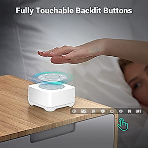 Fitniv White Noise Machine with Custom Button, 20 Natural Soothing Sounds & 32 Levels of Volume Control, Timer & Memory Feature, Plug in, Sound Machine for Baby Adults, Home & Office