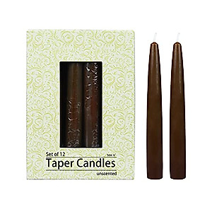 Zest Candle, 6-Inch, Brown 12-Piece Taper Candles, Count