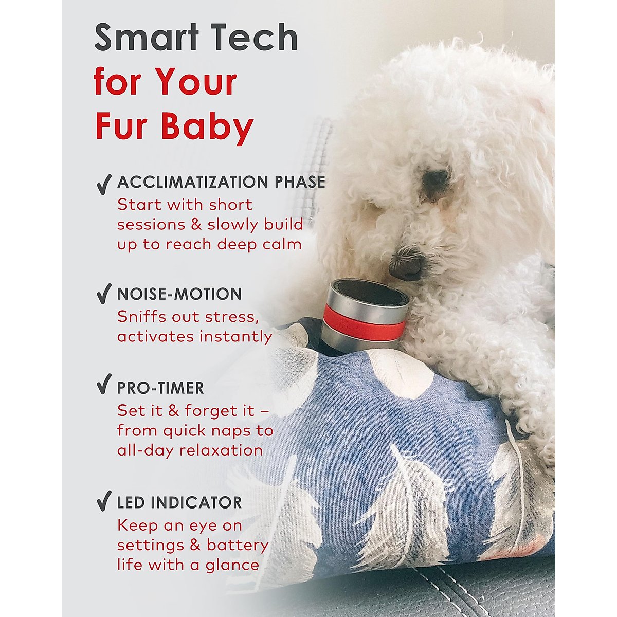 RelaxoPet Pro Dog Relaxation System - Calming for Dogs Relaxation Device with Noise Motion, LED Indicator, Pro Timer - Portable Sound Machine for Dogs for Thunderstorms, Fireworks, & Travelling