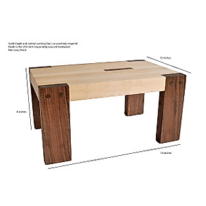 Jonathan Alden Step Stool, Solid Walnut and Maple