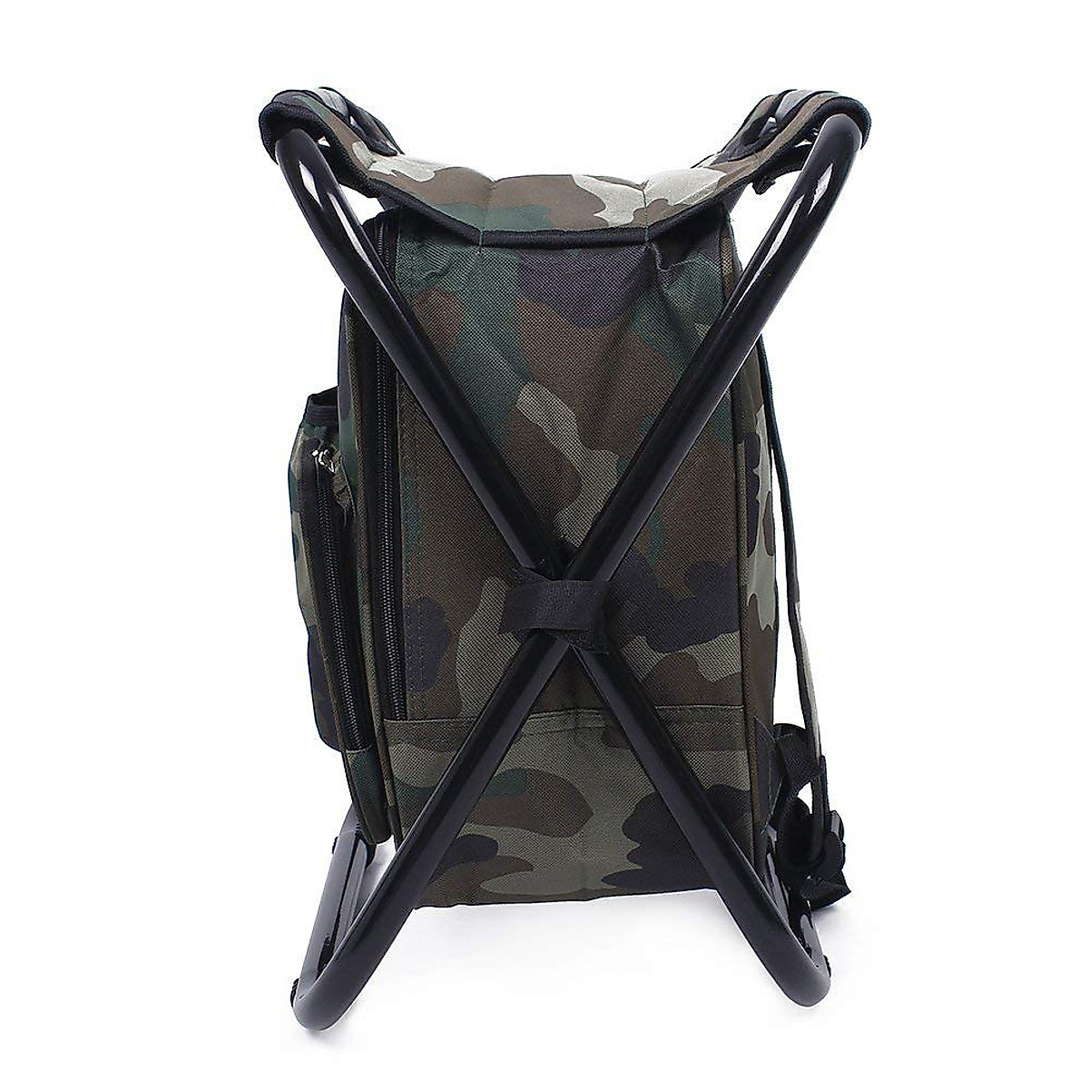 UNISTRENGH Folding 3 in 1 Camping Chair Stool Backpack with Cooler Insulated Picnic Bag, Hiking Camouflage Seat Table Bag Camping Gear for Outdoor Indoor Fishing Travel Beach BBQ (Camouflage)