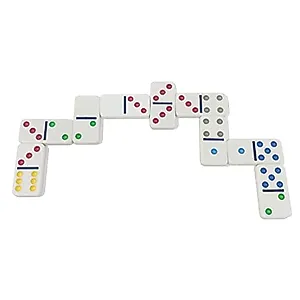 Regal Games - Double 6 Dominoes - Colored Dots Set - Fun Family-Friendly Dominoes Game - Includes 28 Tiles & Collector’s Tin - Ideal for 2-4 Players Ages 8 for Kids and Adults