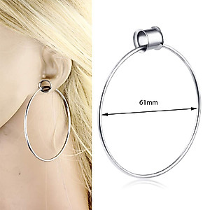 TIANCI FBYJS 3 Pairs Surgical Steel Ear Tunnels Rose Gold Large Hoop Ear Plugs Expander Dangle Gauges Stretcher Piercing…