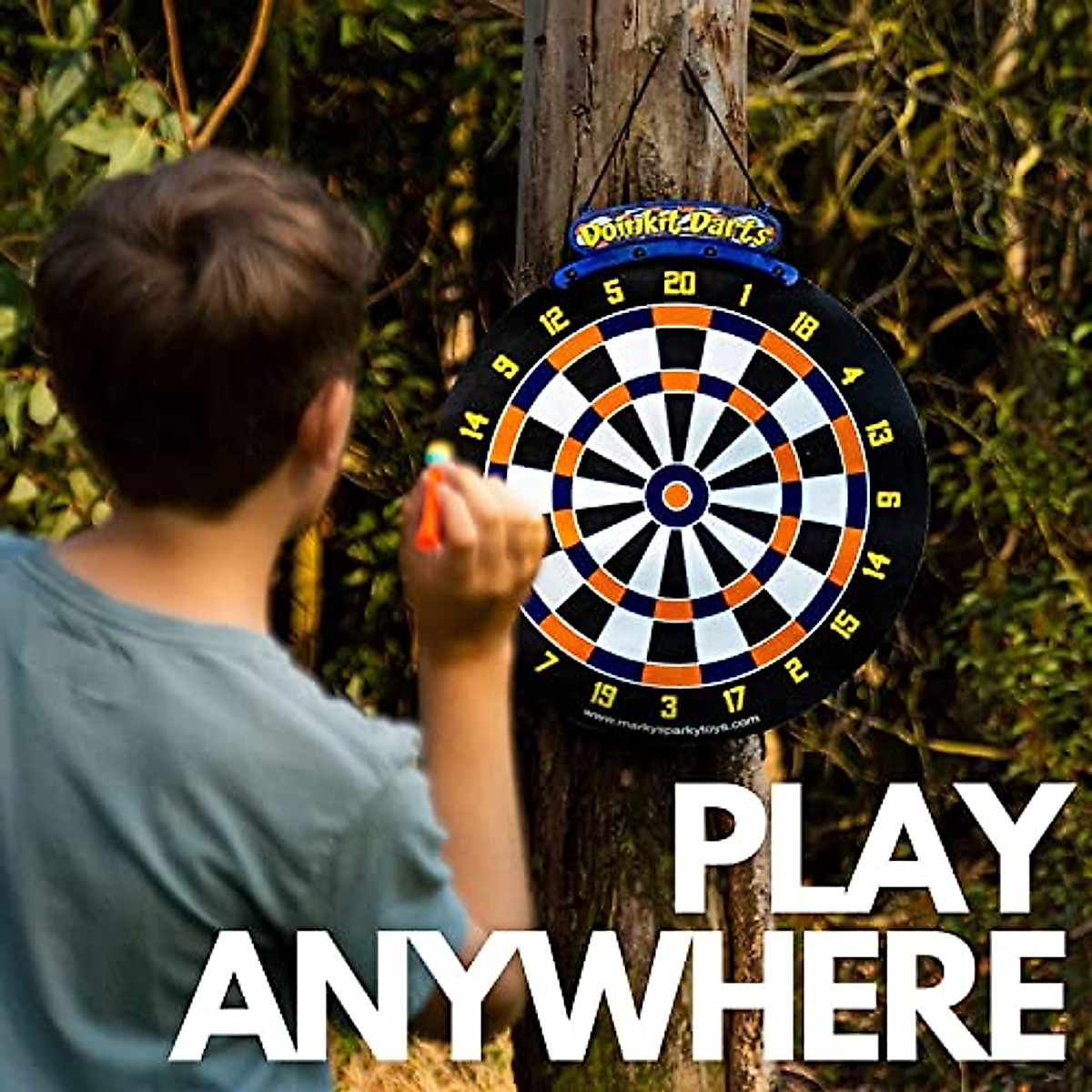 Marky Sparky Doinkit Darts Magnetic Dartboard - XL Rollup Design - Two Sided Baseball Darts - Kid Safe Durable Doinkit Darts - Fun Indoor Wall Game for Boys and Girls