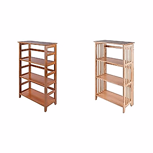 Winsome Wood Studio Shelving, Honey & Wood Mission Shelving, Natural