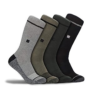 Work & Outdoor True Fit Impact Cushion Sock - Moisture Wicking Breathable 360 Support (4 pk) Work Socks for Men and Women Multicolor