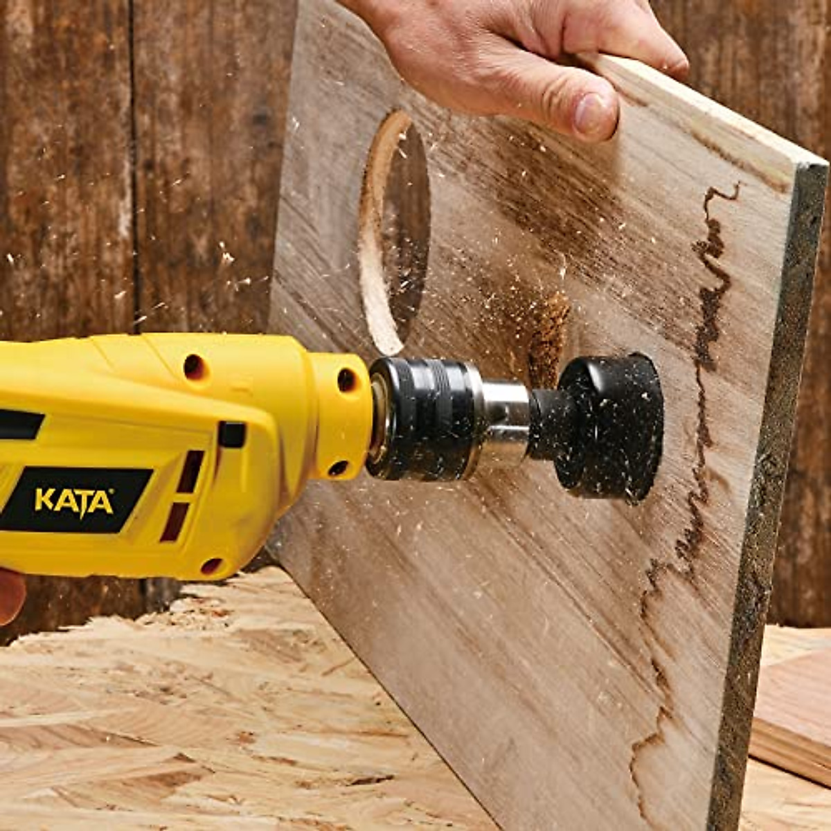 KATA 12PCS Hole Saw Kit 3/4"-2-1/2" (19-64mm) Hole Saw Set with Mandrels Hex Key, Ideal for Soft Wood, PVC Board, Plywood, Drywall Drilling