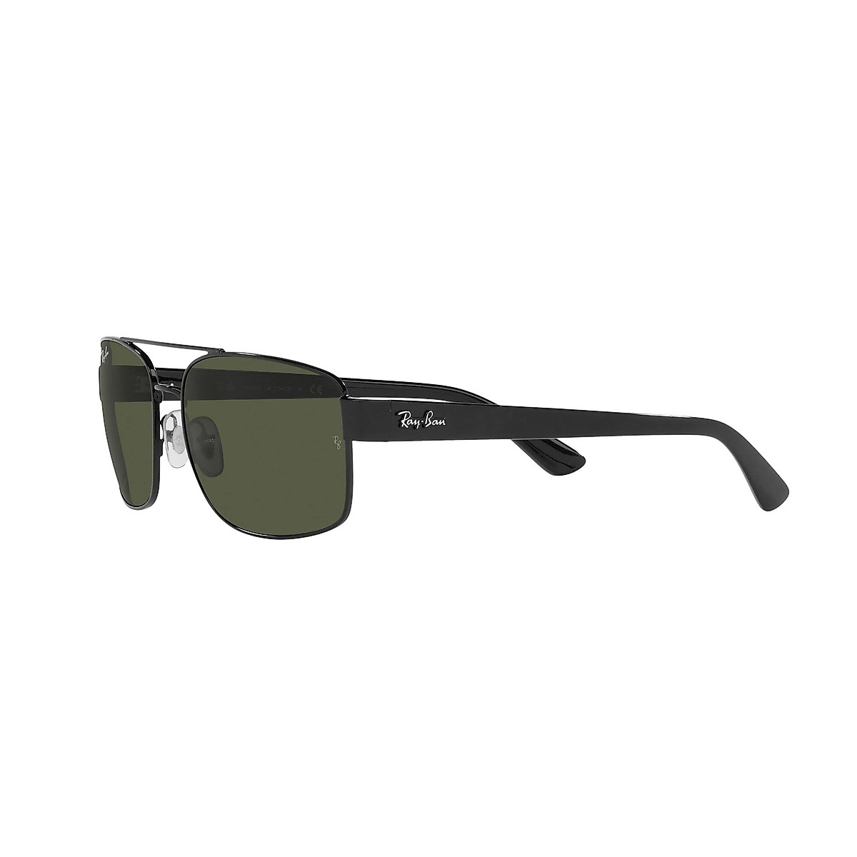 Ray-Ban Men's RB3687 Square Sunglasses, Black/Green, 61 mm