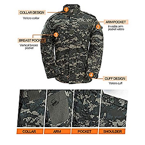 MINGHE Men's Combat Uniform Military Tactical Shirt and Pants Set Cp Camo Long Sleeve Army Suit for Hunting Airsoft Paintball