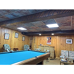 From Plain To Beautiful In Hours 261 Ridged Metal PVC 2' x 4' Lay-in Ceiling Tile (Covers / 8 sq.ft), Old Tin Roof, 1 Piece