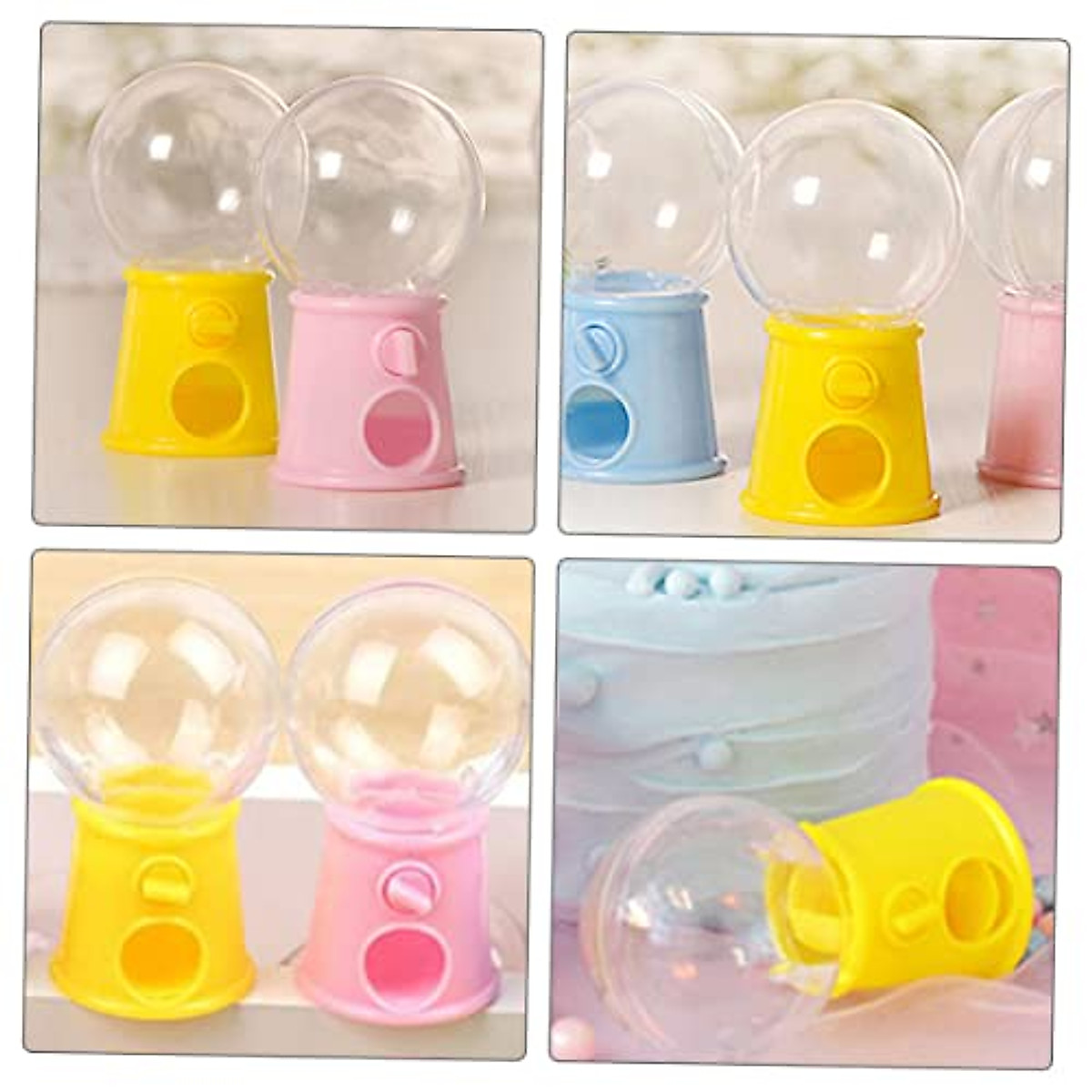 NOLITOY 3pcs A Vending Machine Candy for Kids Gumball Dispenser Plastic Yellow Gumballs Machines Gumballs Machine Toys Gumballs Machines Toys Chewing Gum Machine Candy Machine Candy Box