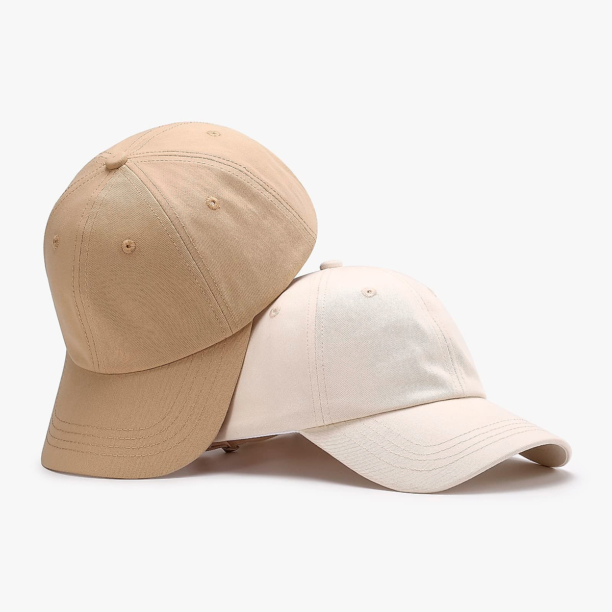Quanhaigou Low Profile Baseball Cap for Men Women - Cotton Dad Hat-Classic Adjustable Unconstructed Plain Hat (Khaki)
