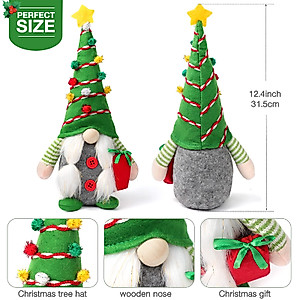 Ndeno 2PCS Christmas Gnome Plush Decorations, Red Handmade Scandinavian Tomte - Christmas Home Tabletop Elf Gnomes Decor Ornaments 01 01