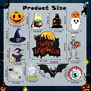 12 Pcs Halloween Magnet Fridge Car Magnets Pumpkin Ghost Refrigerator Decoration Stickers Garage Door Magnets Halloween Holiday Waterproof Magnetic Decals for Locker Home (Fresh Style)