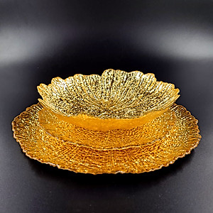 CORAL 12PCS Dinner Plate Set Gold