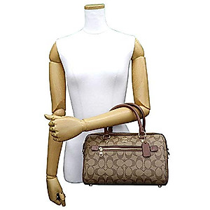 COACH Rowan Satchel In Signature Canvas (IM/Khaki Saddle)