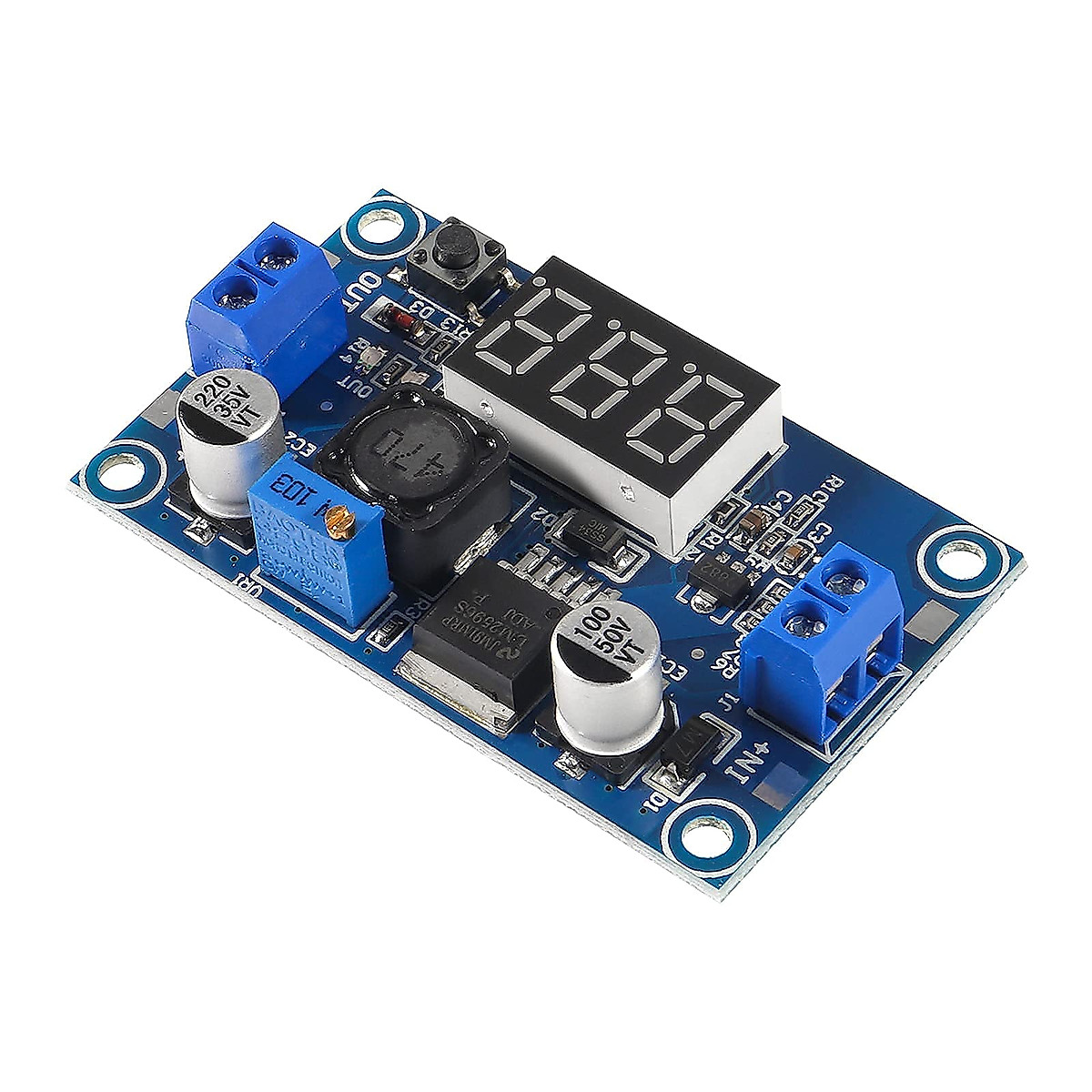 AEDIKO 8pcs LM2596 Buck Converter DC-DC LM2596S Voltmeter Buck Converter Step-Down Regulator 4.0-40V to 1.25-37V DC 36V to 24V to 12V to 5V Power Supply Module with LED Display