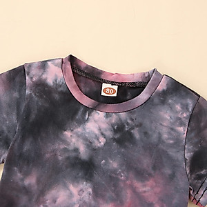 Suranne Baby Toddler Boy Outfits Tie Dye T-Shirt + Shorts Summer Set 2Pcs Galaxy Red 1-2T