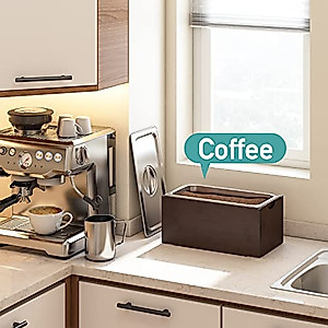 Compost Bin Kitchen, 1.6 Gal-Kitchen Compost Bin Countertop, Rust Proof Stainless Steel Insert, Countertop Compost Bin with Lid, and Bamboo Wood Box- Large Compost Bin Kitchen