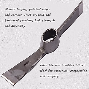 glorousamc Cutter Mattock, 36" Heavy Duty Pick Axe with Forged Heat Treated Steel Blades Hoe for Weeding, Prying and Chopping, Digging Tool with Fiberglass Handle (36.3inch, Yellow)