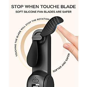 FrSara Portable Handheld Fan Rechargeable, USB Rechargeable Small Pocket Fan, 2000mAh Battery With Power Bank, Upgraded Long Battery Life, Three-Speed, Suitable for Women Outdoors and Travel