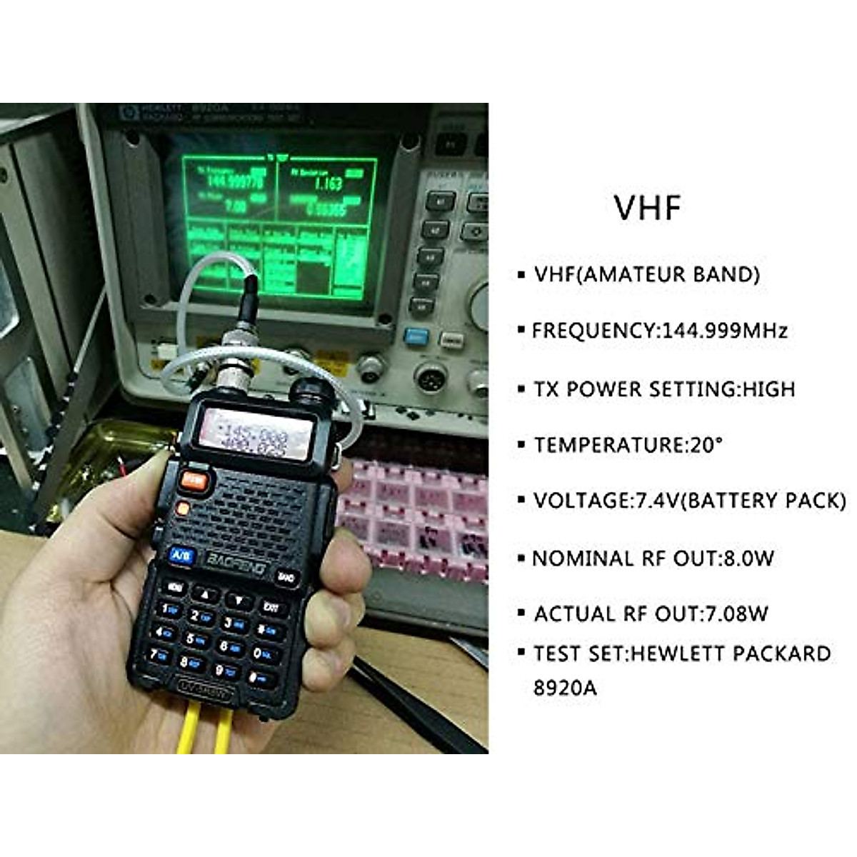 BaoFeng UV-5R 8W High Power Two Way Radio Ham Radio Dual Band Portable Radio Tri-Power Handheld Walkie Talkies with AR-771 Antenna
