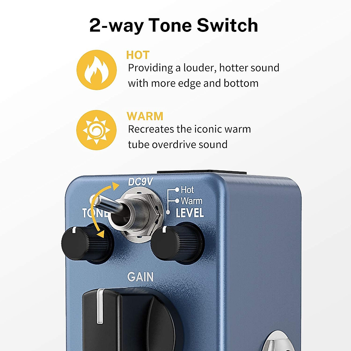 Donner Overdrive Guitar Pedal and Guitar Power Supply 10 Isolated DC Output for 9V/12V/18V Effect Pedal