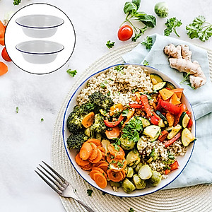 4Pcs Enamel Soup Bowl Vintage Enameled Basin Retro Enameled Bowl Enamel Mixing Bowl Enamelware Salad Serving Bowl Ramen Basin 14cm