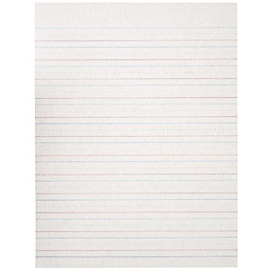 School Specialty Handwriting Paper - 1/2 Rule, 1/4 Dotted, 1/4 Skip - 8 x 10 1/2 inch - 500 Sheets, white - 085370