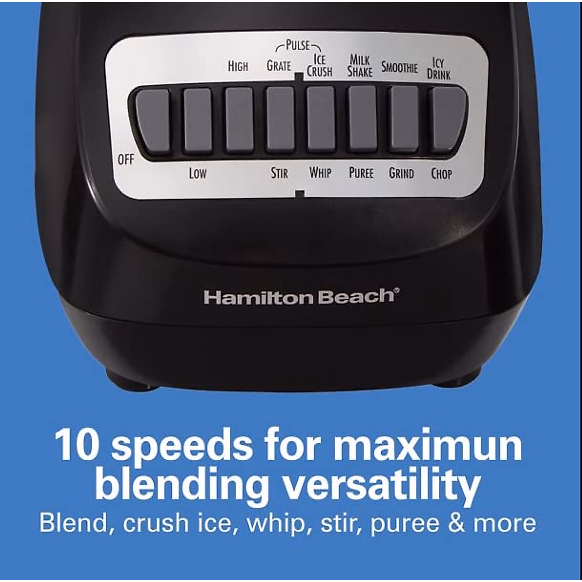 Beach Smoothie Electric Blender with 10 Speeds, 56 oz. BPA-Free Plastic Jar, Model 50190